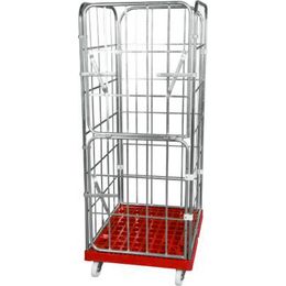 Kunststoffrollplatte, 2 Seitengittern, 1 R&uuml;ckwand, 2 halbe Vorderw&auml;nde, feuerrot RAL3000