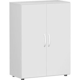 Fl&uuml;gelt&uuml;renschrank PALENQUE, 3 Ordnerh&ouml;hen, B 800 x T 420 x H 1104 mm, lichtgrau