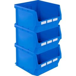 Sch&auml;fer Shop Sparset Sichtlagerkasten Serie PROFI LF 543, Polypropylen, L 500 x B 470 x H 300 mm, 57 l, blau, 3 St.
