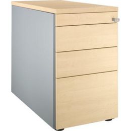 Sch&auml;fer Shop Sch&auml;fer Shop Genius Standcontainer 1336, mit Griffnut, B 435 x H 717 mm, wei&szlig;alu/wei&szlig;alu/Ahorn-Dekor