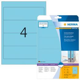 Herma Ordneretiketten A4, 192 mm, permanent haftend/bedruckbar, 80 St&uuml;ck, blau