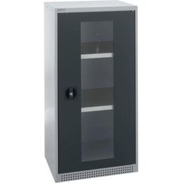 Sch&auml;fer Shop Sch&auml;fer Shop Genius Fl&uuml;gelt&uuml;renschrank FS, Stahl, Sichtfenster, L&uuml;ftungsl&ouml;cher, B 545 x T 520 x H 1105 mm, 3 OH, Wei&szlig;alu/Anthrazitgrau, bis 150 kg