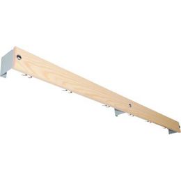 Hakenleiste f&uuml;r Umkleidebank-System, 2000 mm lang, Holz, lichtgrau