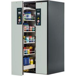 Sicherheitsschrank Typ 90 ASECOS V-MOVE-90, 2 Vertikalausz&uuml;ge, Anthrazitgrau/Lichtgrau
