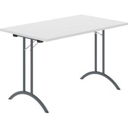 Sch&auml;fer Shop Sch&auml;fer Shop Select Klapptisch, Rechteck, Doppel-T-Fu&szlig;gestell, Spezial-Klappbeschlag & Bodenausgleich, B 1200 x T 700 x H 720 mm, lichtgrau/anthrazit