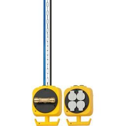 Fa.Brennenstuhl Brennenstuhl Pendel Stromverteiler, 4 Schutzkontakt-Steckdosen, 2 Einhand-Druckluft-Kupplungen, IP44, 5 m Kabell&auml;nge, Stahlkette, L 175 x B 140 x H 600 mm, gelb