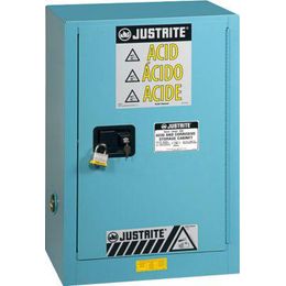 Justrite FM-Chemikalienschrank Compac Sure-Grip&reg; EX, f&uuml;r &Auml;tzmittel, bis 45 Liter, manuell schlie&szlig;ende T&uuml;ren, blau