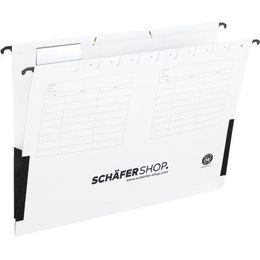 Sch&auml;fer Shop Sch&auml;fer Shop Select H&auml;ngetasche, DIN A4, seitliche Leinenfr&ouml;sche, wei&szlig;, 25 St&uuml;ck