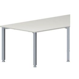 Sch&auml;fer Shop Sch&auml;fer Shop Genius Konferenztisch MODENA FLEX, Trapez, 4-Fu&szlig; Quadratrohr, B 1600 x T 800 x H 720-840 mm, lichtgrau/wei&szlig;aluminium RAL 9006