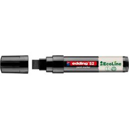 Lackmarker Edding 52 EcoLine, Schreibfarbe Schwarz, Keilspitze, Strichst&auml;rke 4-15 mm, mit Kappe, wasserbasiert, nachf&uuml;llbar, 5 St&uuml;ck