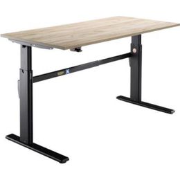 Sch&auml;fer Shop Sch&auml;fer Shop Select Schreibtisch, elektrisch h&ouml;henverstellbar, Rechteck, C-Fu&szlig;, B 1800 x T 800 x H 725-1185 mm, Wildeiche/schwarz