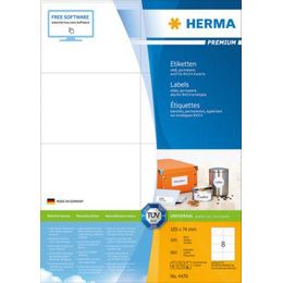 Herma Premium-Etiketten auf DIN A4-Bl&auml;ttern, 800 Etiketten, 100 Bogen