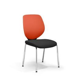 Vierfu&szlig; Giroflex 353, Polster, Pr&auml;zisionsstahlrohr stapelbar, o. Armlehnen, orange/schwarz