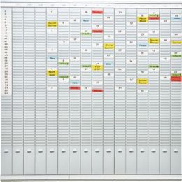 Franken T-Kartentafel Jahresplaner f&uuml;r 15 Monate plus Index, 100,8 x 100,8 cm, 16 Tr&auml;ger, 50 Schlitze, PV-SET5