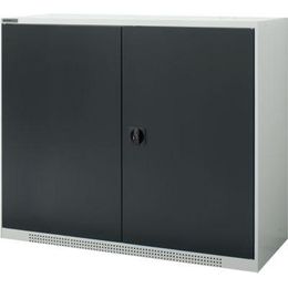 Sch&auml;fer Shop Sch&auml;fer Shop Genius Fl&uuml;gelt&uuml;rschrank FS, Stahl, mit Bel&uuml;ftungsl&ouml;chern, B 1343 x T 620 x H 1105 mm, 3 OH, wei&szlig;aluminium/anthrazitgrau, bis 450 kg
