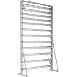 St&auml;nderregal, 1-seitig best&uuml;ckbar, 12 Reihen, ohne Sichtlagerk&auml;sten, B 1145 x T 400 x H 1950 mm, Stahl, anthrazitgrau RAL 7016