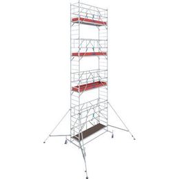 Alu-Fahrger&uuml;st Krause Serie 10, 200 kg/m&sup2;, h&ouml;henverstellbare Rollen, L 2500 x B 750 x H 9400 mm