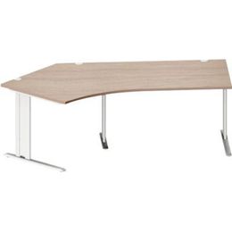 Sch&auml;fer Shop Sch&auml;fer Shop Pure Winkelschreibtisch PLANOVA BASIC, 135&deg; Winkel links, C-Fu&szlig;, B 2165 x T 800/800 x H 717 mm, Eiche/wei&szlig; + Kabelkanal