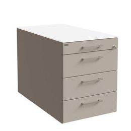 Rollcontainer SOLUS PLAY, 1 + 3 Sch&uuml;be, mit Griff, B 430 x T 777 x H 562 mm, Stone grey