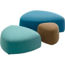 Polsterm&ouml;bel Leyform GOGO Pouf, gro&szlig;, oval, B 1240 x T 1090 x H 440 mm, mit Gleitern, Stoffbezug, petrol