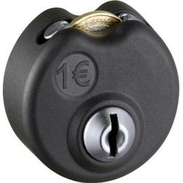 C+P WF-Lock Pfandschloss, f&uuml;r 1 Euro-M&uuml;nze, schwarz