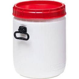 Superweithals-Fass, wei&szlig;/rot, 34 l