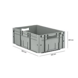 Sch&auml;fer Shop Euro Box Serie LTF 6220, aus PP, Inhalt 42 L, Durchfassgriff, grau
