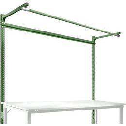 Manuflex Aufbauportal m. Ausleger, Grundtisch SPEZIAL Arbeitstisch/Werkbank UNIVERSAL/PROFI, 2000 mm, resedagr&uuml;n