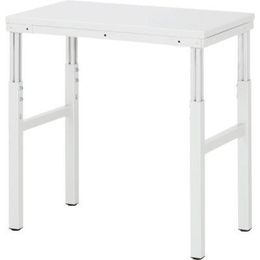 Rau Basistisch Serie E, manuell h&ouml;henverstellbar, 22 mm Spanplatte mit Melaminbelag, bis 450 kg, B 1000 x T 500 x H 650-1000 mm, lichtgRau
