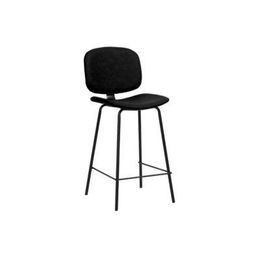 Barhocker Vintage, mit Lehne, Stahlbeine, Sitzh&ouml;he 760 mm, 2 Stk., B 430 x T 510 x H 1080 mm, Kunstleder, schwarz