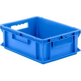 Sch&auml;fer Shop Euro Box Serie EF 4140, aus PP, Inhalt 12,8 L, geschlossene W&auml;nde, Durchfassgriff, blau