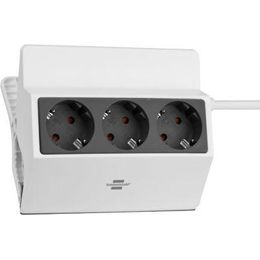 Fa.Brennenstuhl Brennenstuhl klemmbare Steckdosenleiste, 3 Schutzkontakt-Steckdosen, 45&deg;-Anordnung, werkzeuglose Klemmvorrichtung, L 195 x B 105 x T 140 mm, anthrazit/wei&szlig;