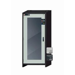 Sicherheitsschrank Typ 30 ASECOS Q-DISPLAY-30, Fl&uuml;gelt&uuml;r mit Glasausschnitt, Anschlag links, Front Lichtgrau, B 864 x T 620 x H 1947 mm