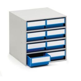treston Schubladenmagazin 0840, 8 Schubladen, T 400 mm, blau