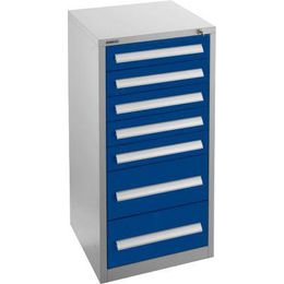 Sch&auml;fer Shop Sch&auml;fer Shop Select Schubladenschrank SF 70, 7 Sch&uuml;be, wei&szlig;aluminium RAL 9006 enzianblau RAL 5010