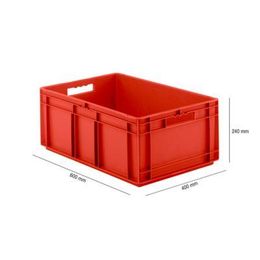 Sch&auml;fer Shop Euro Box Serie EF 6240, aus PP, Inhalt 47,5 L, geschlossene W&auml;nde, rot, Unterfassgriff