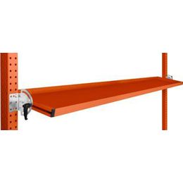 Manuflex Neigbare Ablagekonsole, f&uuml;r Reihe Universal oder Profi, Nutztiefe 345 mm, f&uuml;r Tischbreite 1750 mm, rotorange