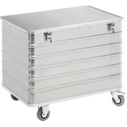 Transportwagen aus Aluminium, mit Deckel und Zylinderschloss, 415 l