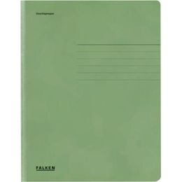 Falken Sammelmappe, DIN A4, Einschlagklappen, Manilakarton, gr&uuml;n