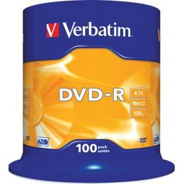 Verbatim&reg; DVD-R, bis 16fach, 4,7 GB/120 min, 100er-Spindel