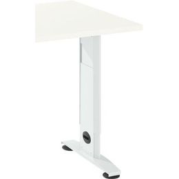 Sch&auml;fer Shop Sch&auml;fer Shop Select Ansatztisch LOGIN, C-Fu&szlig;, B 1000 x T 600 x H 660-820 mm, wei&szlig;/verkehrswei&szlig;
