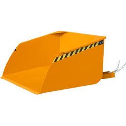 Bauer Staplerschaufel BSI 100, Seilzug-Entriegelung, L 1810 &times; B 1330 &times; H 810 mm, 1 m&sup3;, bis 1500 kg, Stahl lackiert, gelborange