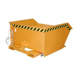 Bauer Kippbeh&auml;lter GU-E 750, mit Siebblech & Ablasshahn, &ouml;l-/wasserdicht, staplertauglich, B 1280 x T 1440 x H 680 mm, gelborange RAL 2000