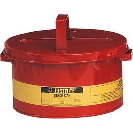 Justrite Kleinteilereiniger aus Stahlblech PREMIUM LINE, rot, &oslash; 292 x H 149 mm, 8 l