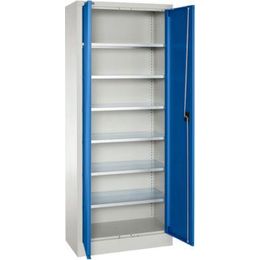 Sch&auml;fer Shop Sch&auml;fer Shop Select Materialschrank MSI 2409, Stahl, 6 Fachb&ouml;den, B 950 x T 400 x H 1935 mm, lichtgrau/enzianblau