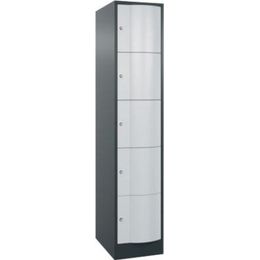 C+P Schlie&szlig;fachschrank Resisto, 1 Abteil, 5 F&auml;cher, B 396 x T 640 x H 1950 mm, Anthrazitgrau/Lichtgrau