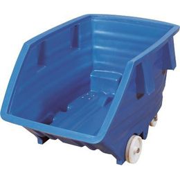Kippwagen, Polyethylen, blau, B 960 x T 1440 x H 825 mm, 500 l, Sch&uuml;ttkanth&ouml;he 460 mm, bis 150 kg