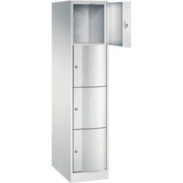 C+P Schlie&szlig;fachschrank Resisto, 1 Abteil, 4 F&auml;cher, B 396 x T 640 x H 1950 mm, Lichtgrau/Lichtgrau