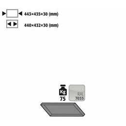 Fachboden Standard f&uuml;r ASECOS Druckgasflaschenschr&auml;nke, Stahlblech, lichtgrau, B 443 x T 435 x H 30 mm, bis 75 kg
