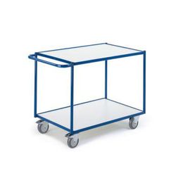 ROLLCART ESD-Tischwagen mit waagerechten Schiebeb&uuml;geln, 2 Etagen, 790 x 490 mm